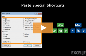 Excel Shortcut: Display the Paste Special dialog box | Exceljet